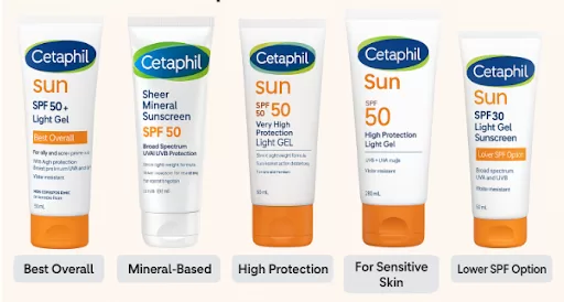 Cetaphil Sunscreens SPF 50 for Oily, Dry & Sensitive Skin